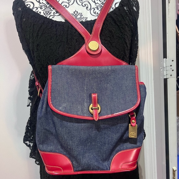 Dooney & Bourke | Bags | Vintage Dooney Bourke Backpack Red And Blue ...